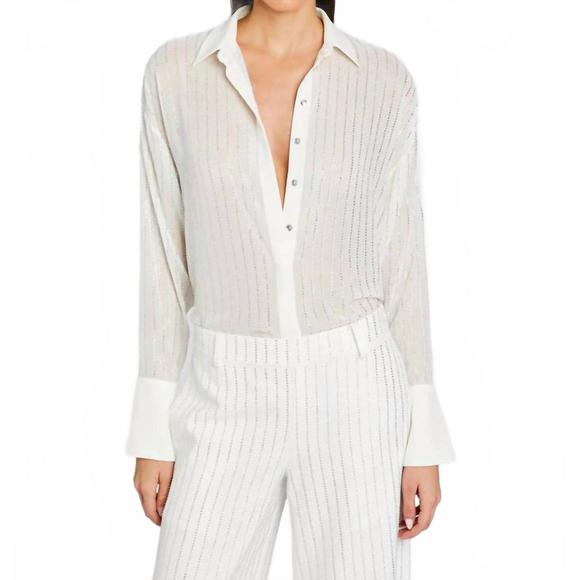 Retrofete | Tops | New Retrofete Kennedy Silk Blouse In White | Poshmark